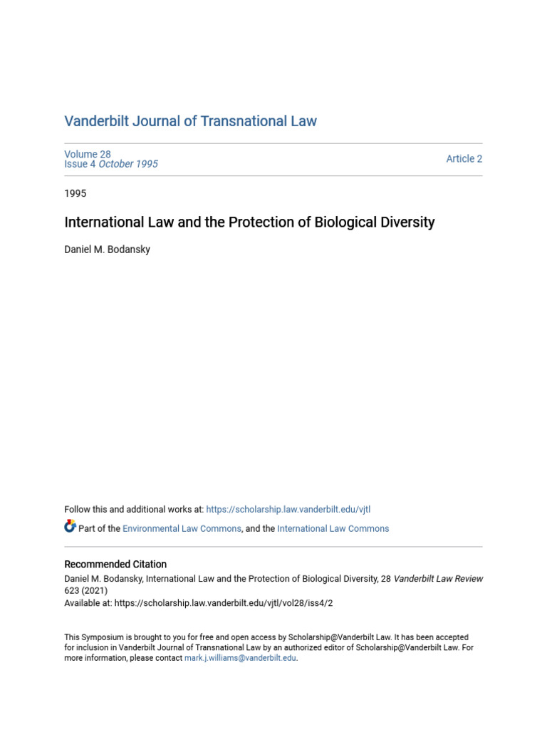 International Law & Biodiversity Protection | PDF | Biodiversity ...