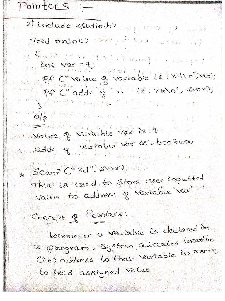 Pointers Notes Part - 1 | PDF