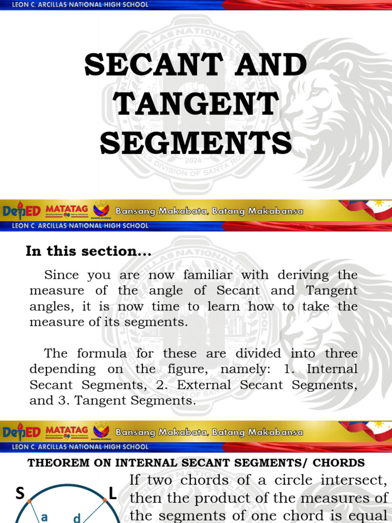 Secant and Tangent Segment Theorems | PDF | Trigonometric Functions ...