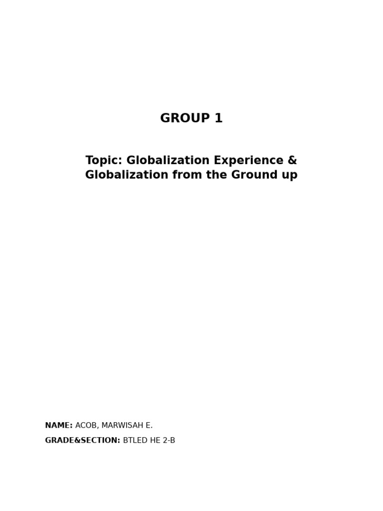 Globalization Contemporary | PDF | Foods | Cuisine