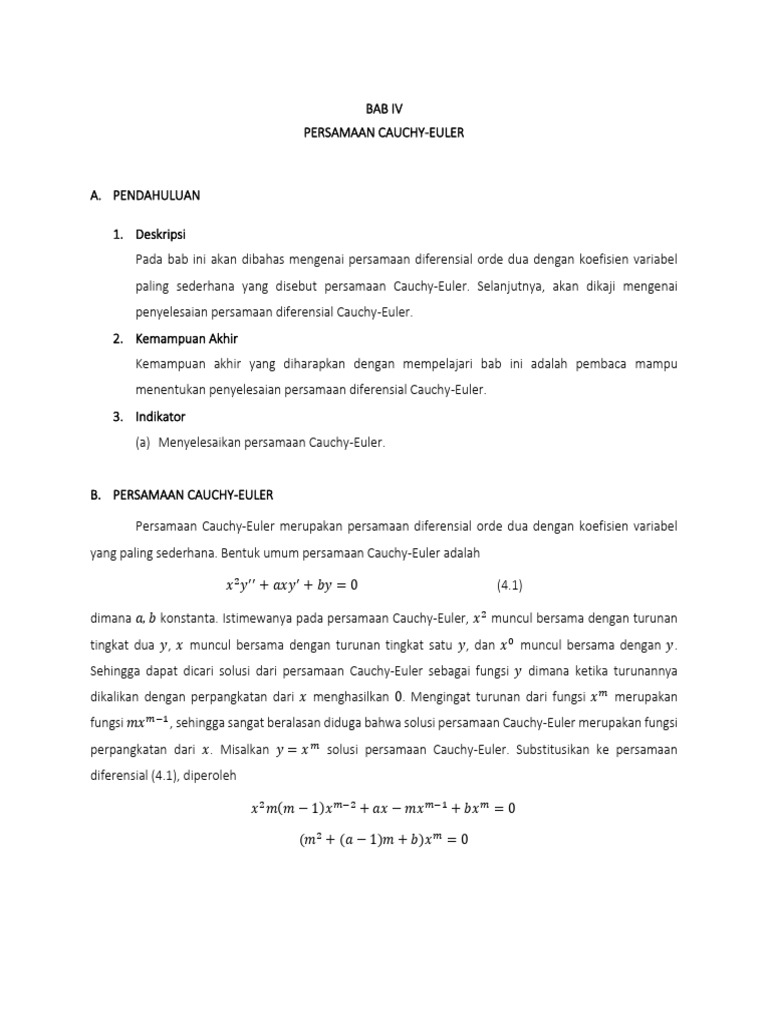 BAB IV Cauchy Euler | PDF