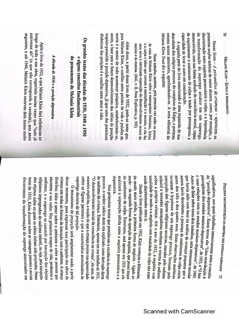 A década de 1930 e a posição depressiva | PDF