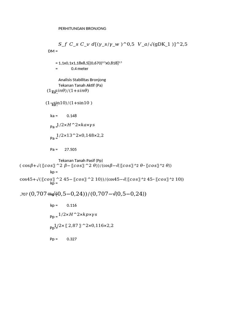 Perhitungan Bronjong | PDF