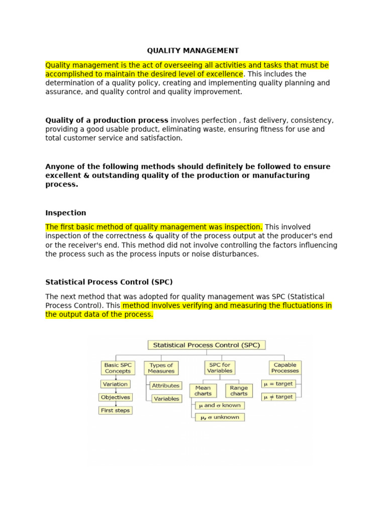 Quality Management | PDF | Quality (Business) | Quality Management