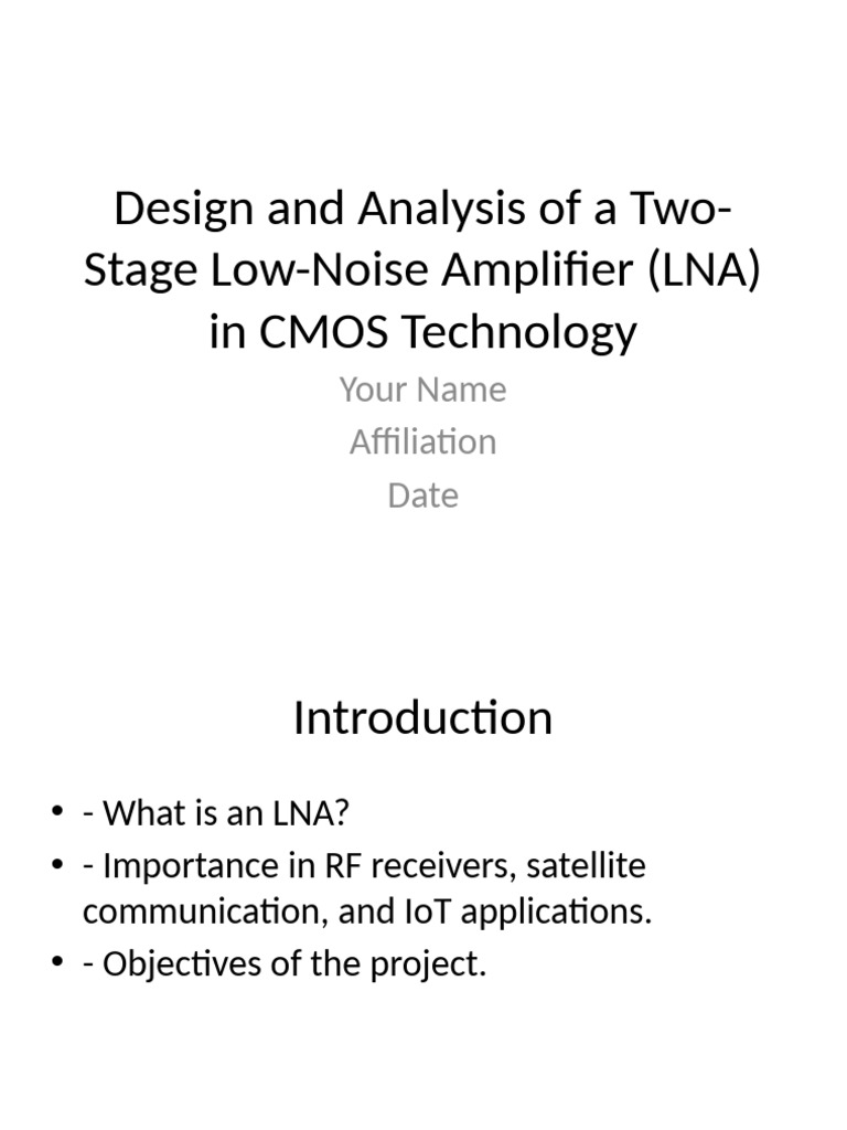 LNA Design Presentation | PDF