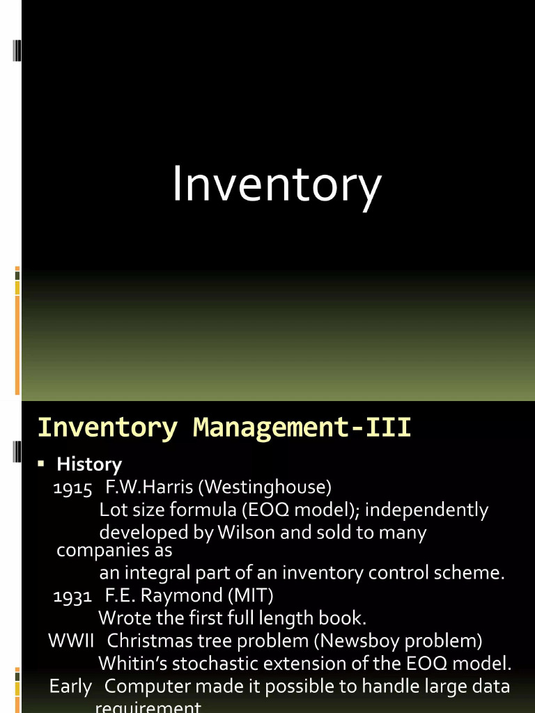 Inventory managment | PDF