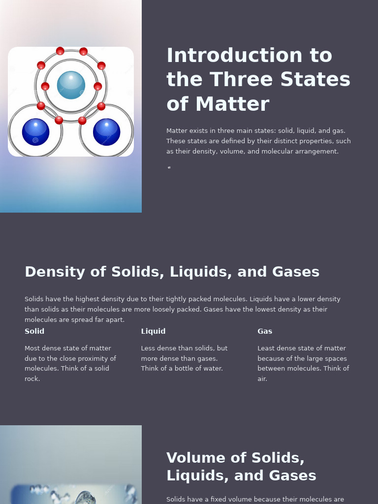 Introduction To The Three States of Matter | PDF | Liquids | Gases