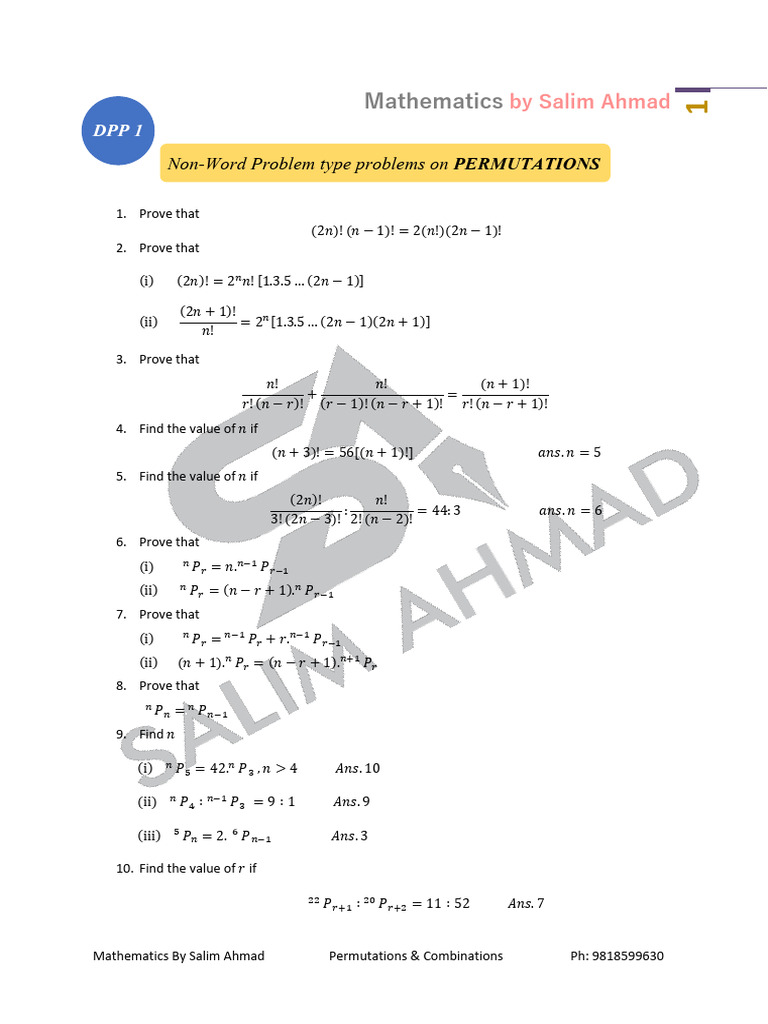 Non-Word Permutation Problems Guide | PDF