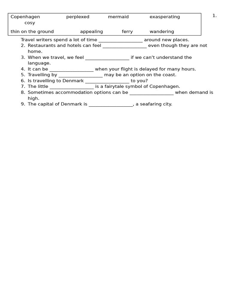 Travel Writing Vocabulary 2 | PDF