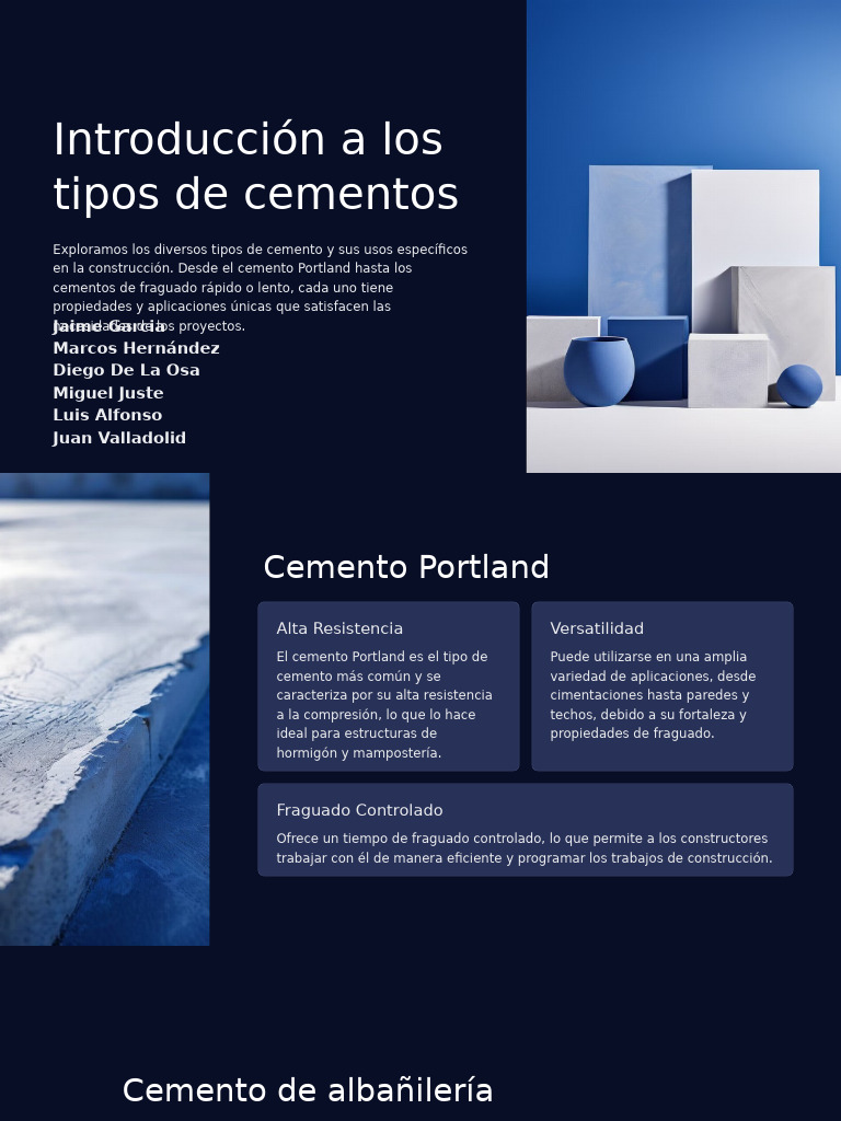 Introduccion a Los Tipos de Cementos | PDF | Cemento | Hormigón