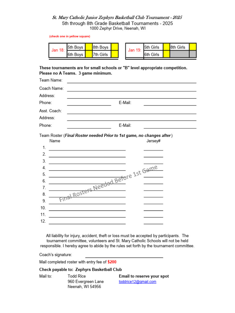 2025 5th-8th Grade Entry Form | PDF