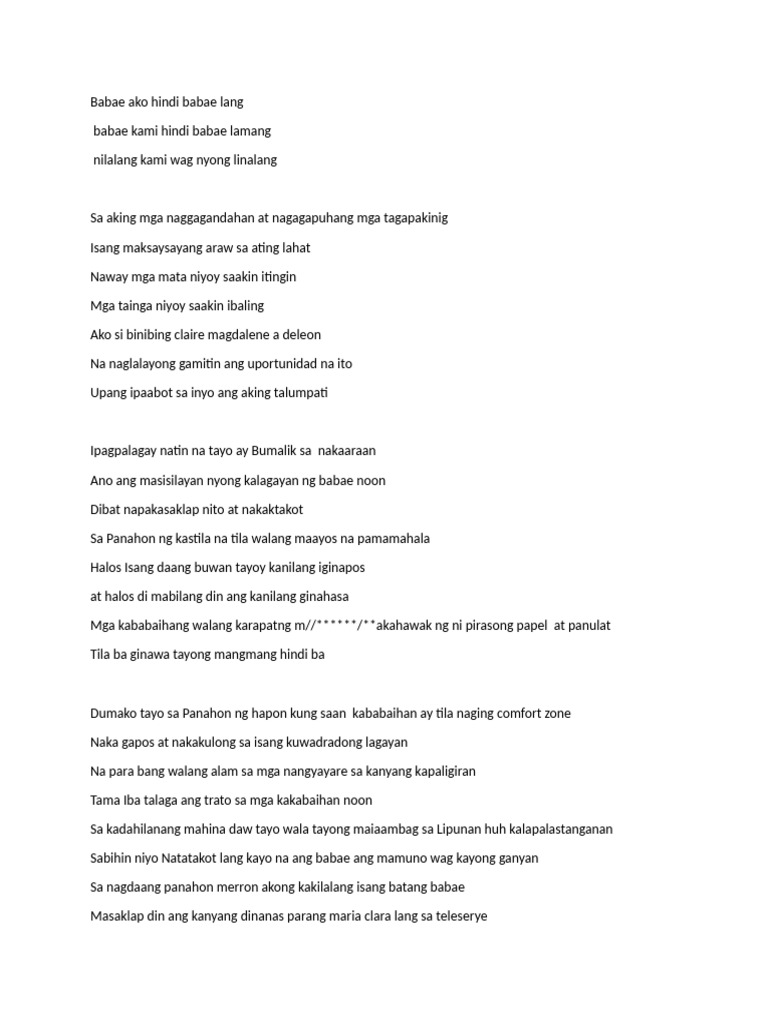 Babae Ako Hindi Babae Lang | PDF