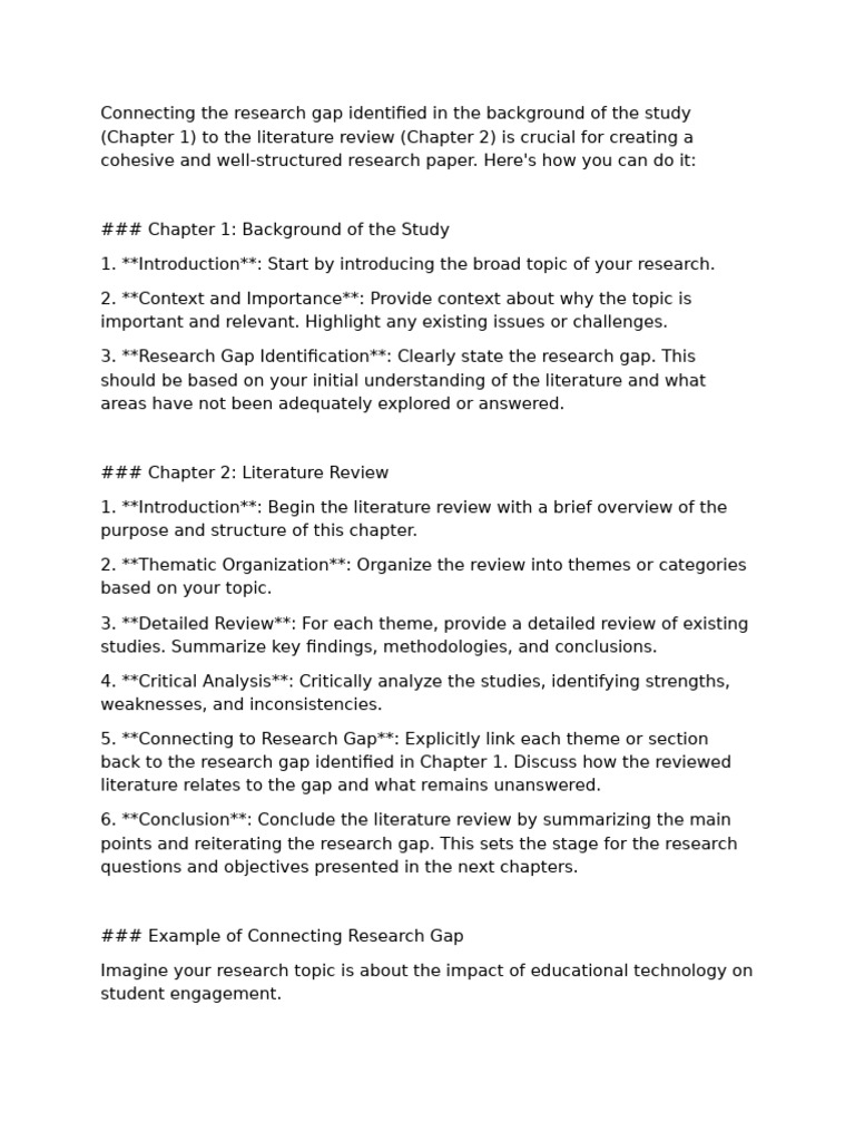 Linking Research Gaps to Literature Review | PDF | Literature Review ...