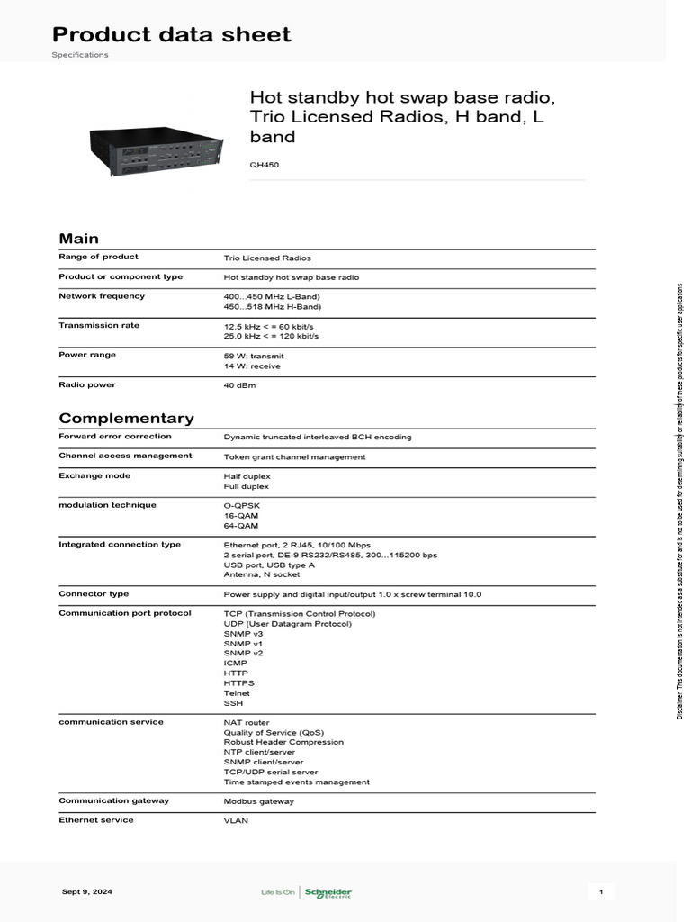 Trio MR450 Hot Standby Radio Specs | PDF | Radio | Hertz