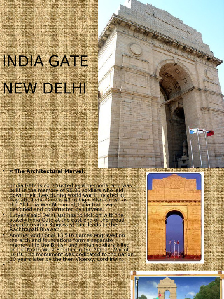 India Gate: A War Memorial in Delhi | PDF