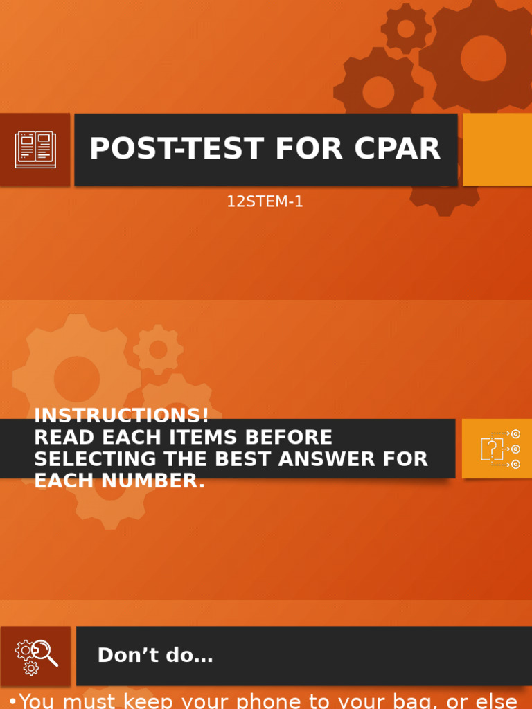 POST-TEST FOR CPAR 4TH GRADING | PDF | Weaving | Philippines