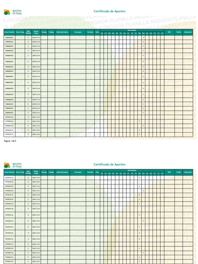 APORTES EN LINEA - KENIA DABIANA ARROYO AVILEZ | PDF