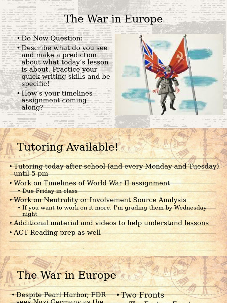 IB History Year 1 Unit 5 Lesson 4 the War in Europe | PDF | Operation ...