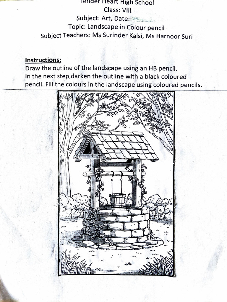 Landscape Drawing Instructions for VIII | PDF | Graphite | Writing ...