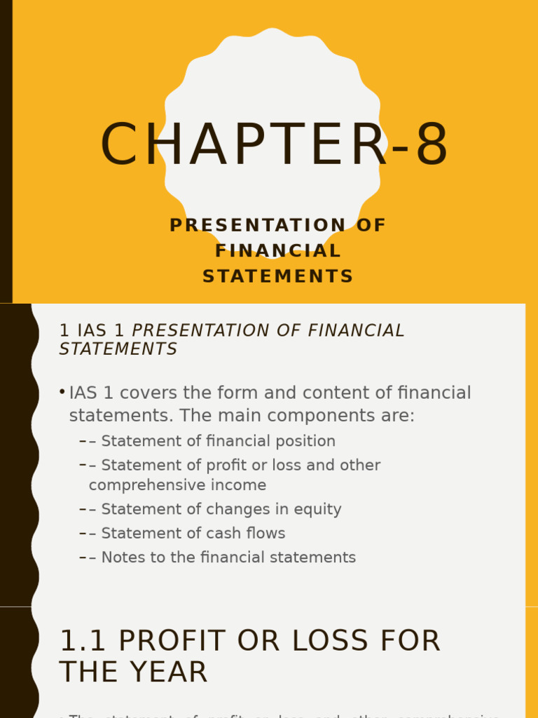 Chapter - 9A - Presentation of Financial Statements | PDF | Money | Balance Sheet