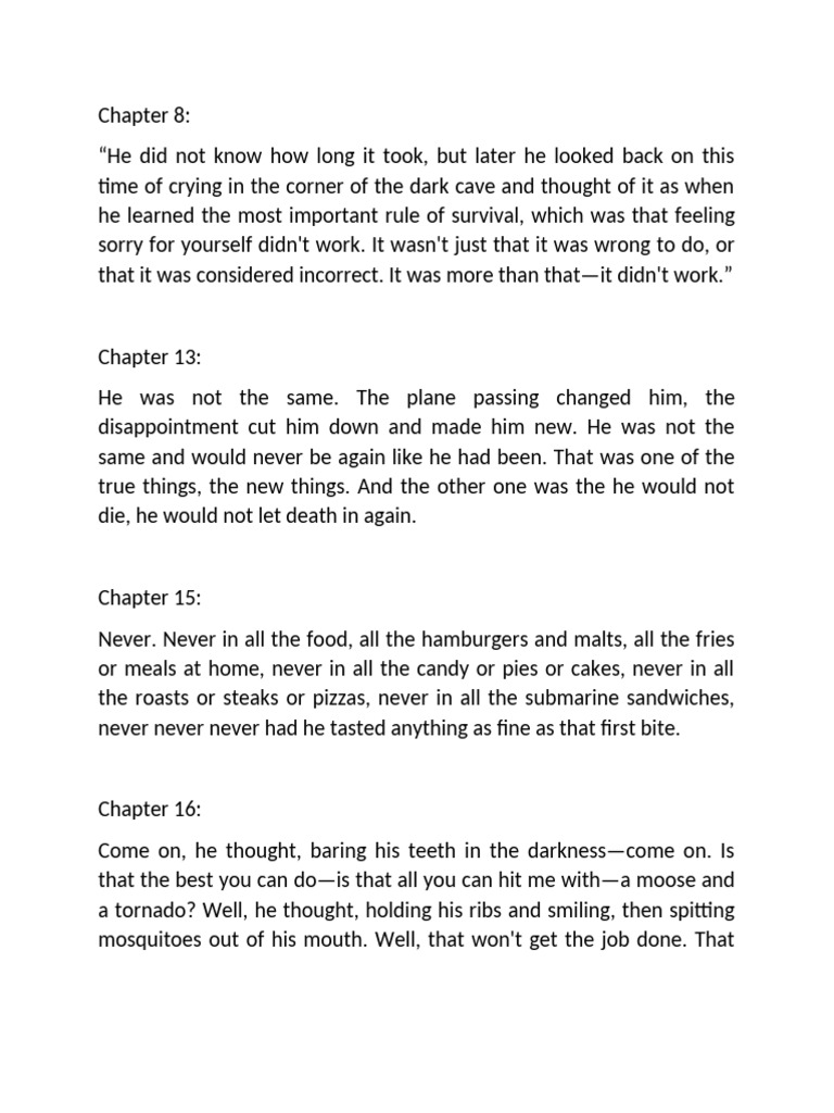 HAtchet Quotes | PDF