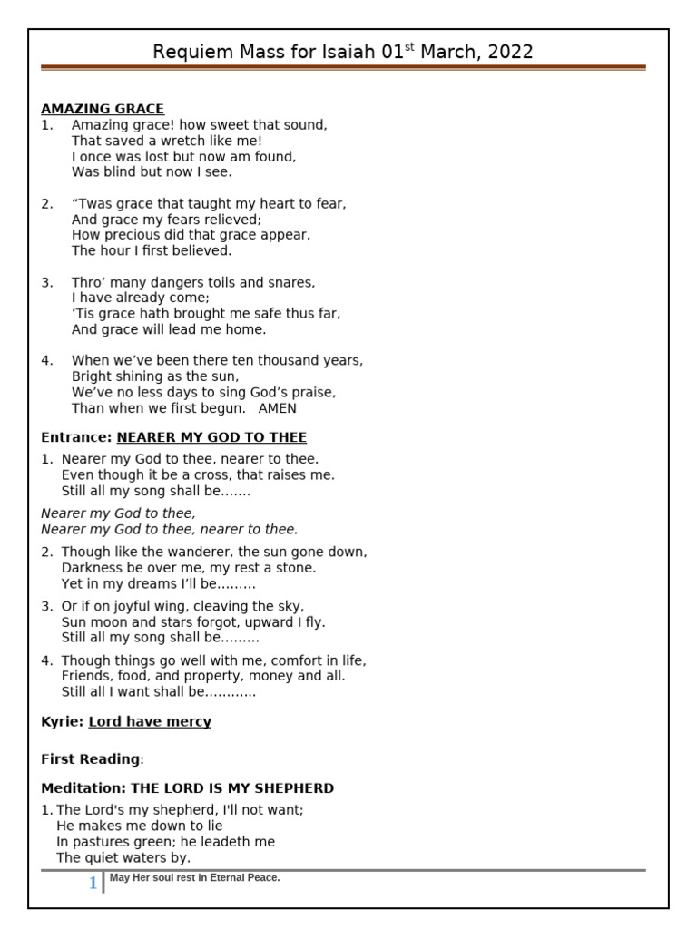 ISAIAH's requiem mass | PDF | Religious Belief And Doctrine