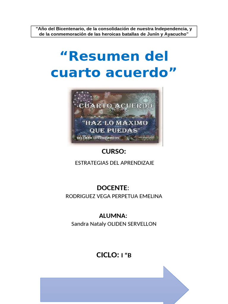 El Cuarto Acuerdo Resumen | PDF