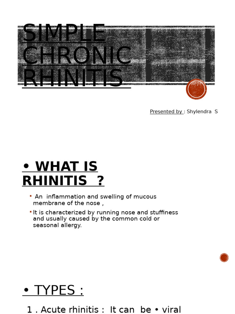 Simple Chronic Rhinitis | PDF