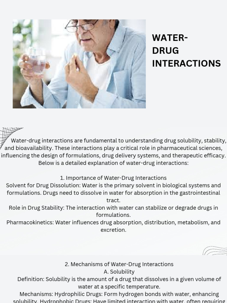 Water Drug Interactions | PDF | Solvation | Solubility