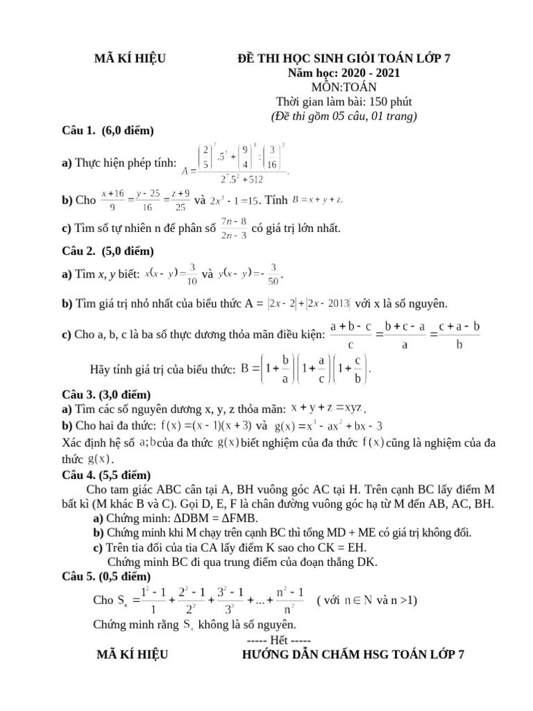 ĐỀ SỐ 10-HSG | PDF