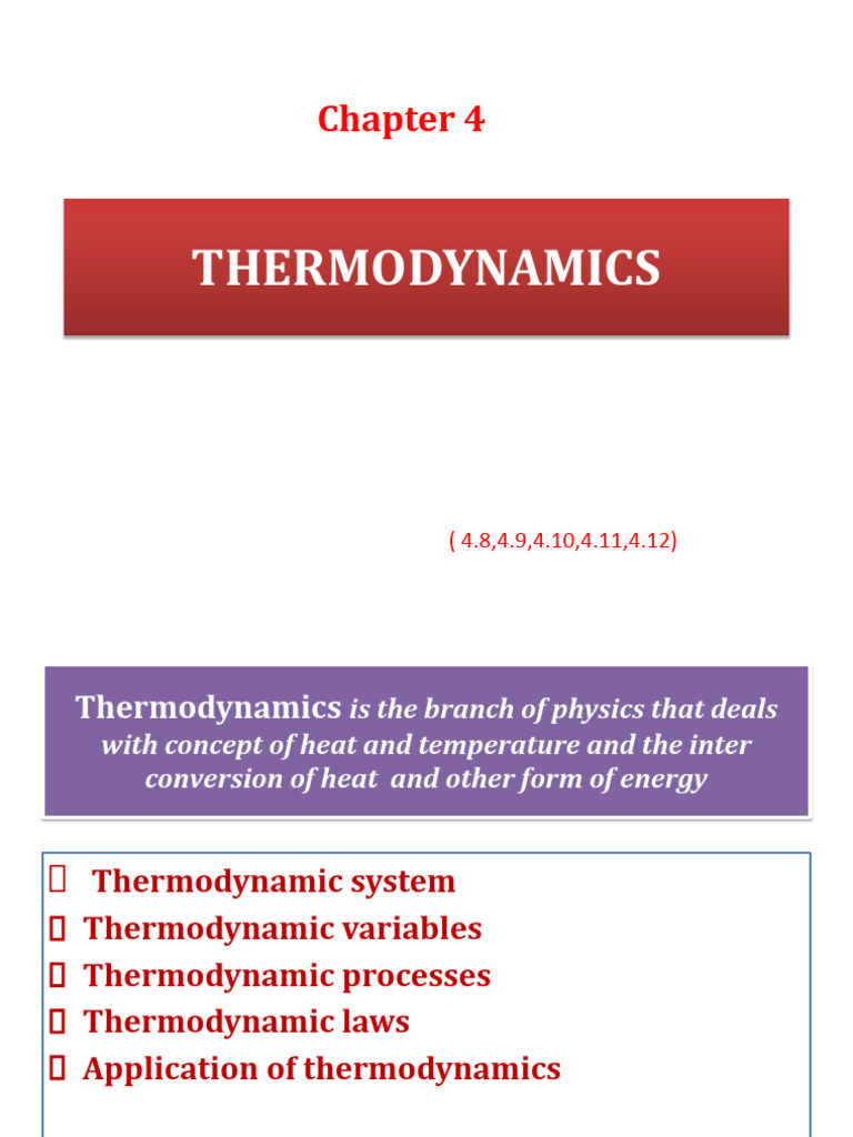 Thermodyanics Class 12 Notes | PDF | Temperature | Heat