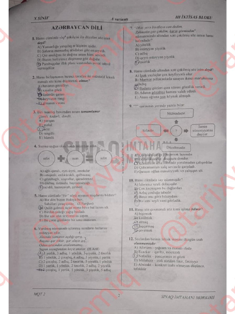 HƏDƏF 10-Cu Sinif 3-Cü Qrup A 27.11.2022 | PDF