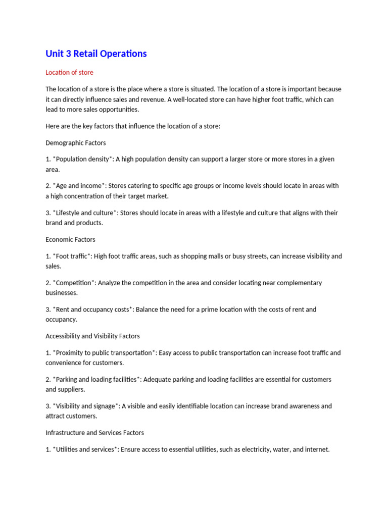RM 3 Unit Retail Operations | PDF | Retail | Inventory