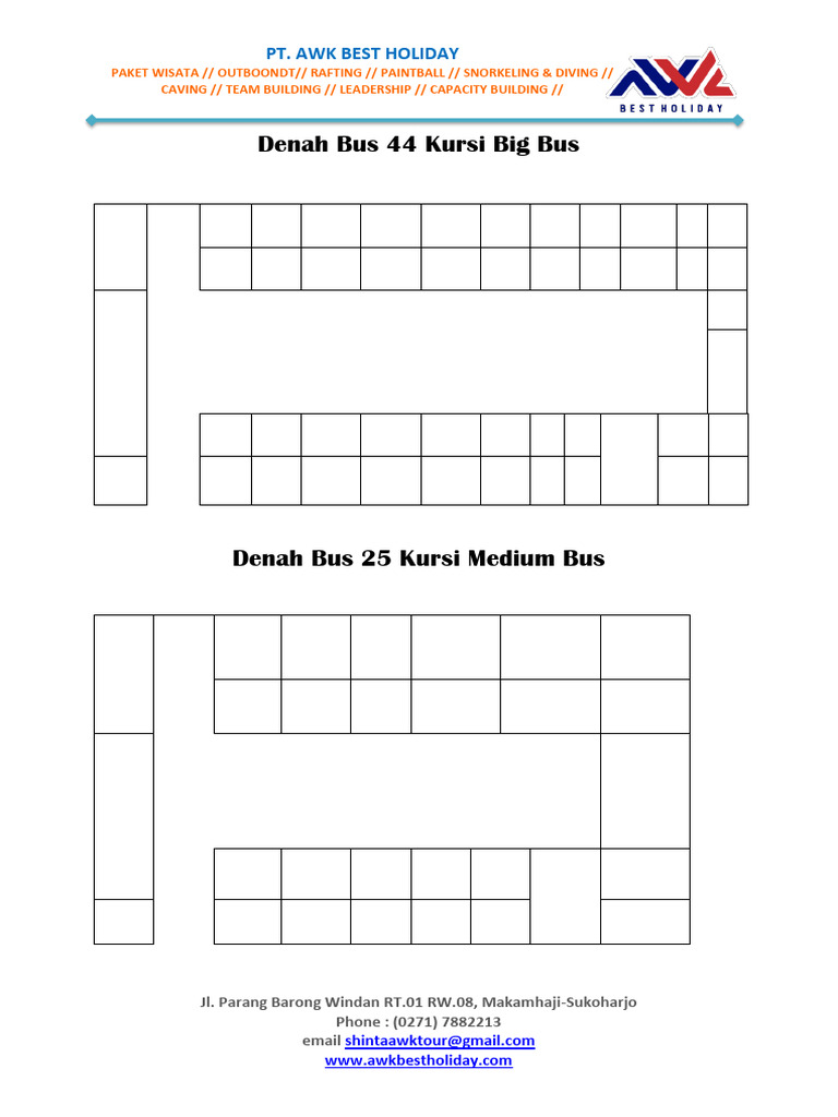 Denah Bus 25&44 Kursi | PDF