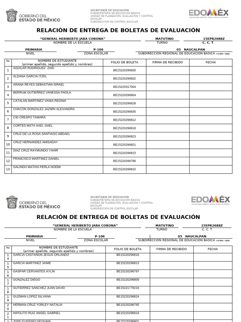 4°A FORMATO CONTROL DE BOLETAS Y CERTIFICADOS 21-22_114238 | PDF