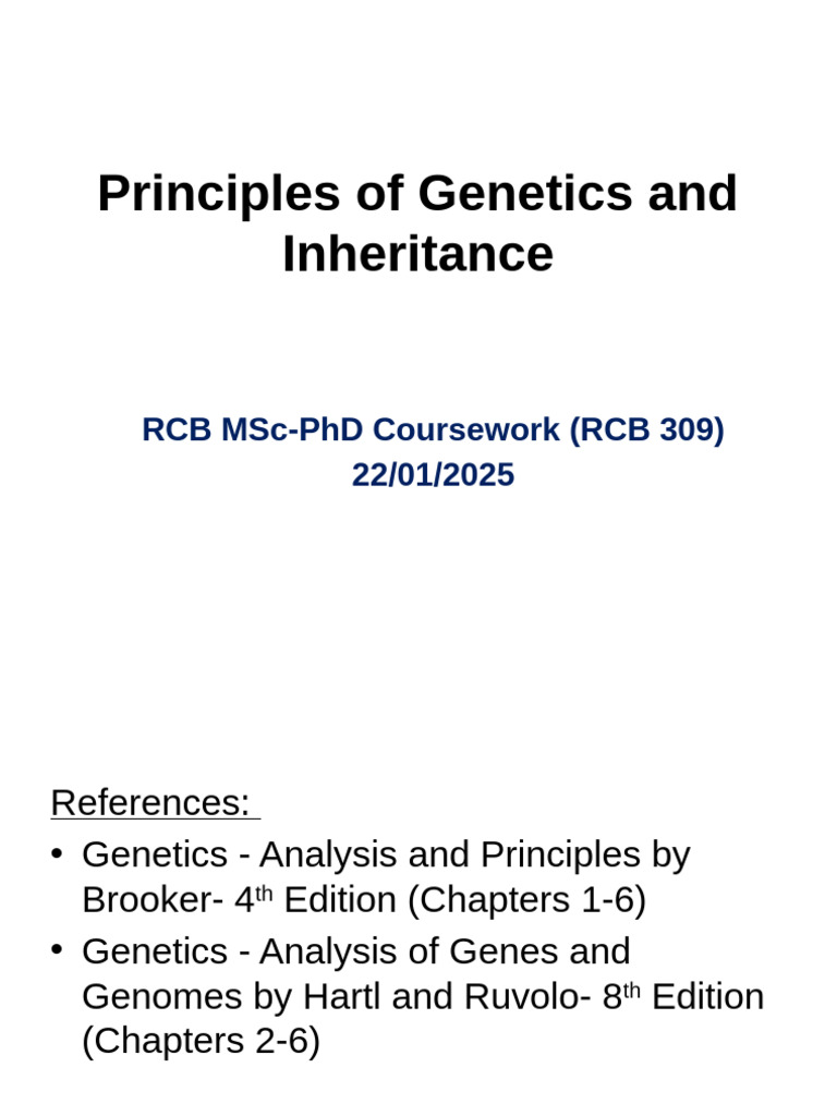 Principles Genetics 22012025 | PDF | Heredity | Dominance (Genetics)