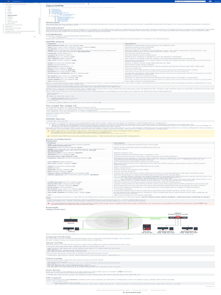 OpenVPN - RouterOS - MikroTik Documentation | PDF | I Pv6 | Network Protocols