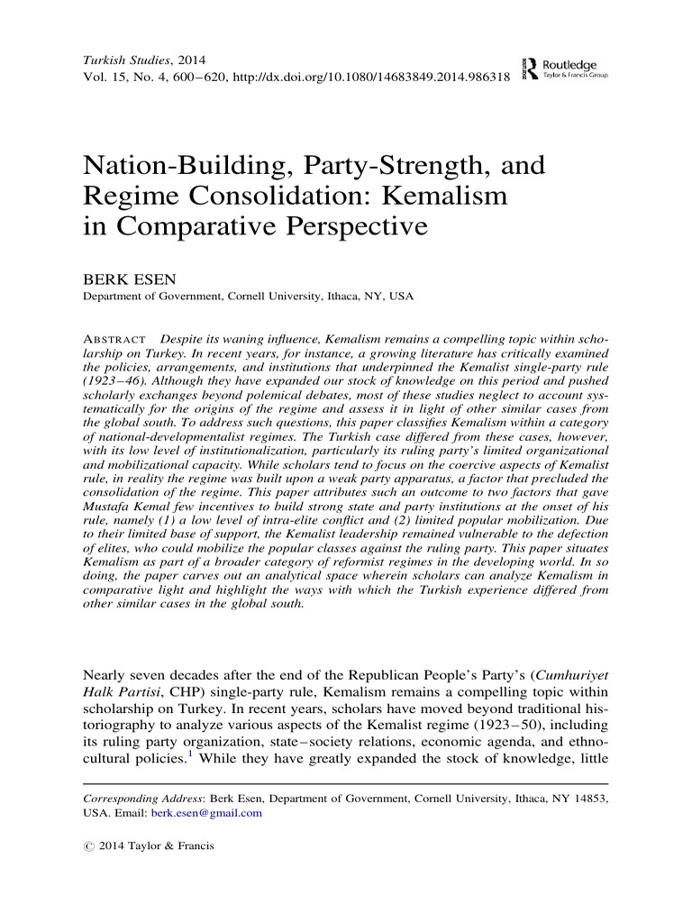 Kemalism in Comparative Perspective-Esen | PDF | Mustafa Kemal Atatürk ...