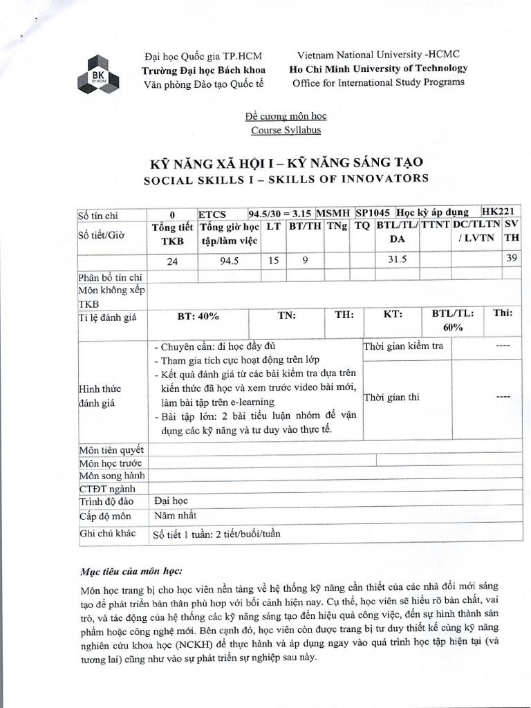 [KNST] ĐỀ CƯƠNG MÔN HỌC_dbd708305b34cf6222b4d0a20bd5a194 | PDF