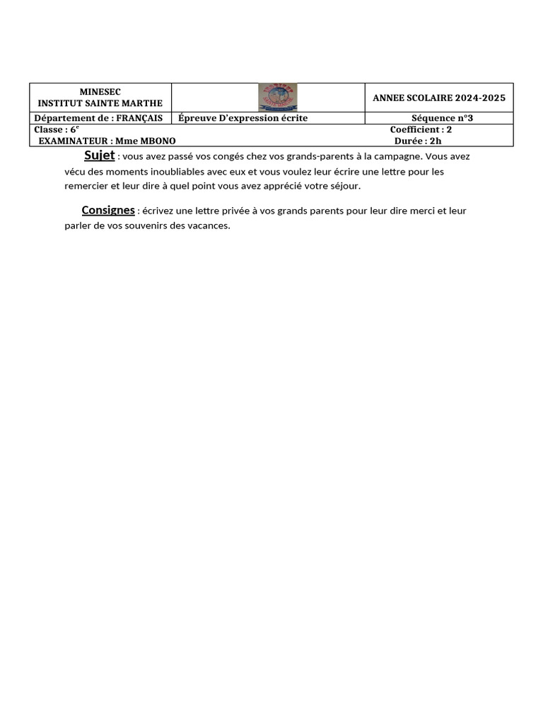 Sujet: Consignes | PDF