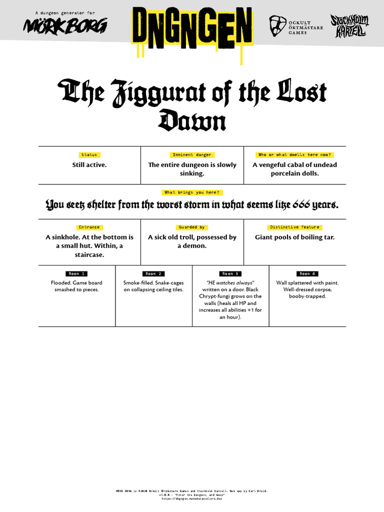 Ziggurat of the Lost Dawn Dungeon Guide | PDF