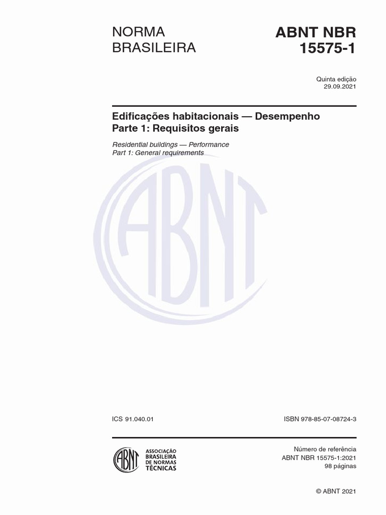 D0.11 NBR 15575-1 2021 - Desempenho Edificações | PDF | Natureza