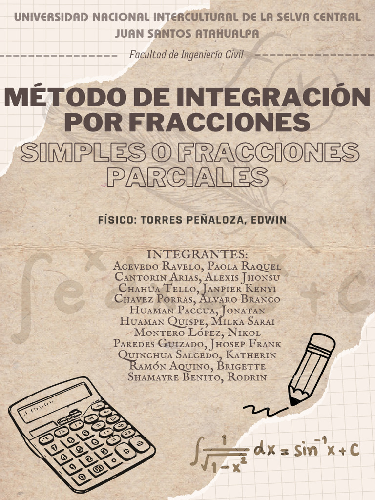 Integración de Fracciones Simples | PDF | Integral | Matemáticas