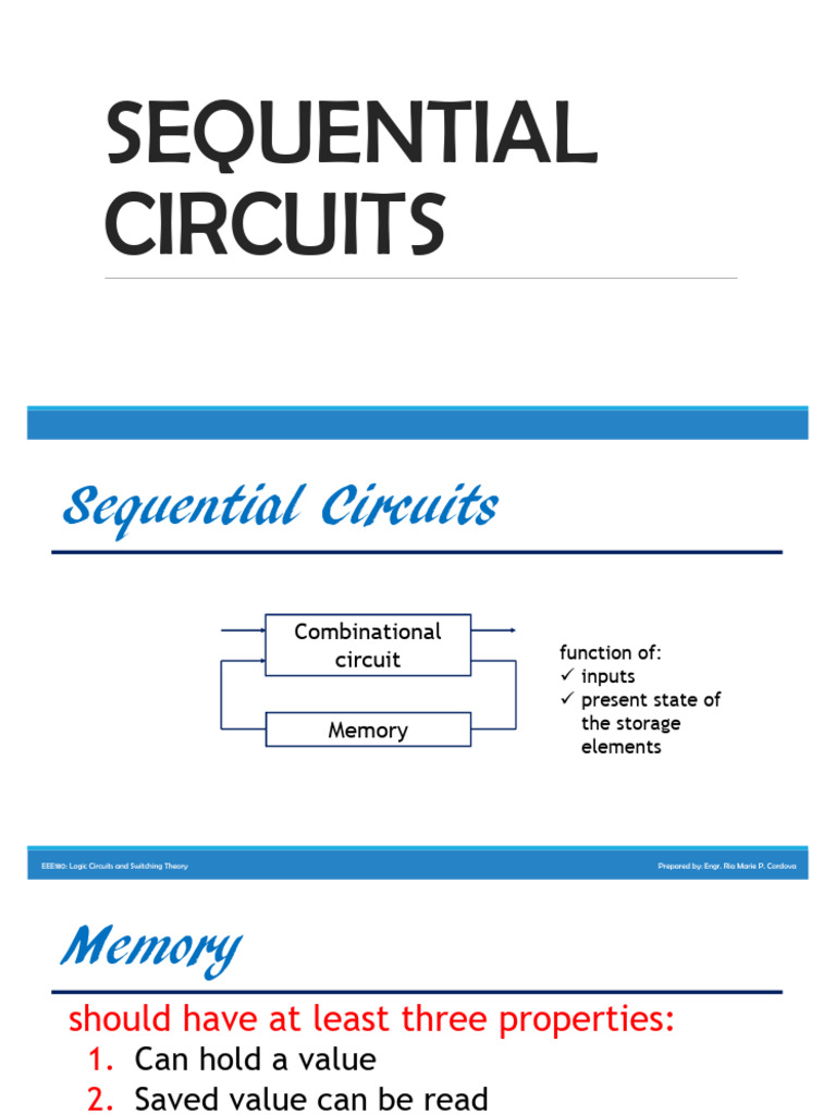 Lecture 5 Sequential Circuits | PDF | Logic Gate | Electrical Circuits