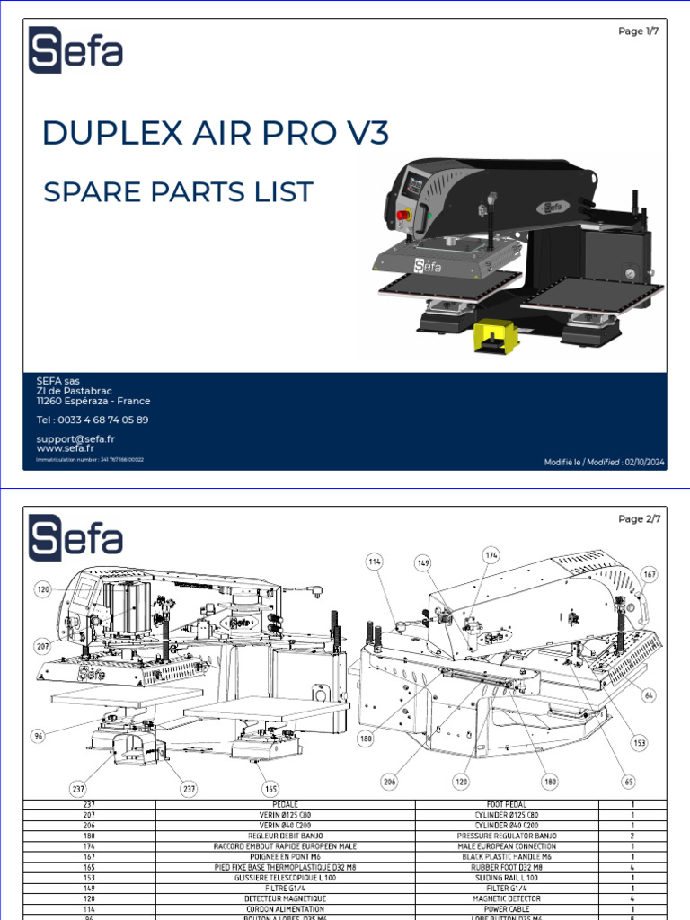 Spare Part Duplex Air Pro V3 | PDF