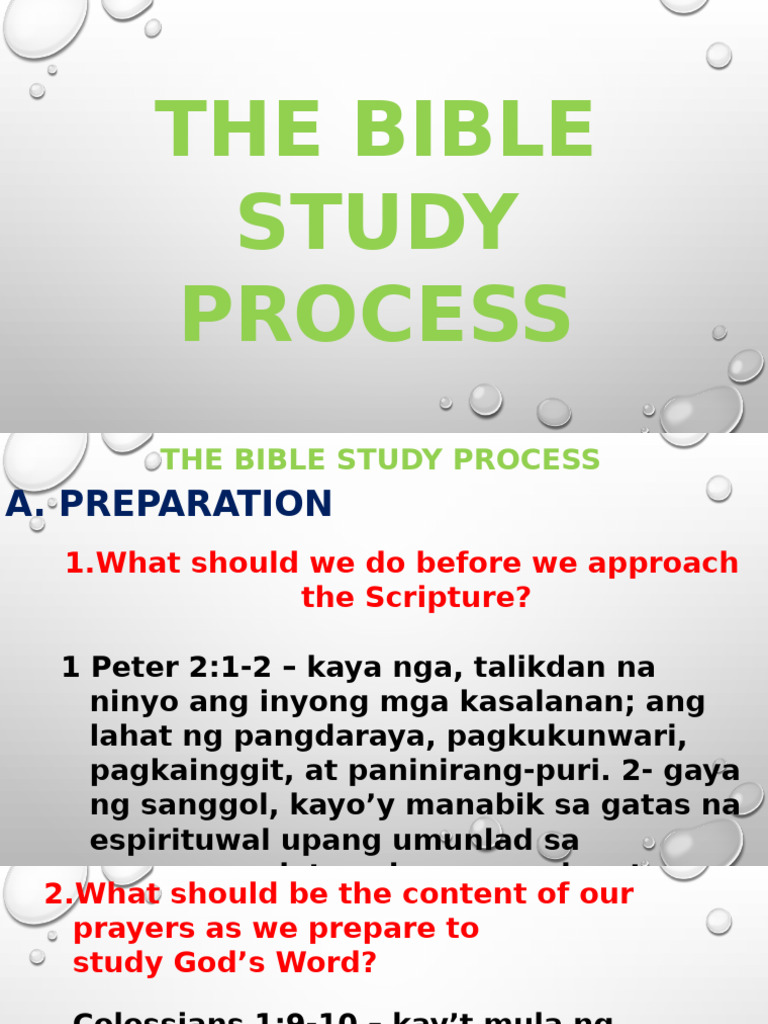 Bible Study Process | PDF | Bible | Religious Texts