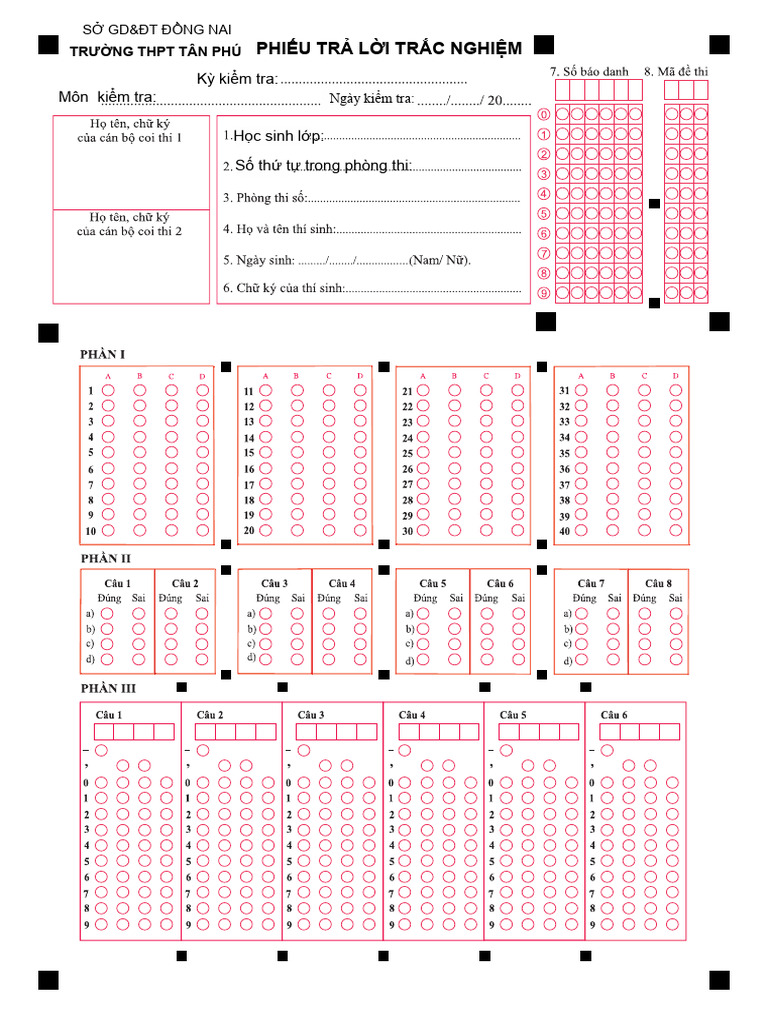 mau giay thi 2025 | PDF