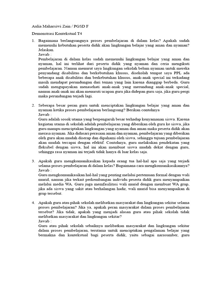 PPDP Demonstrasi Kontekstual T4 | PDF