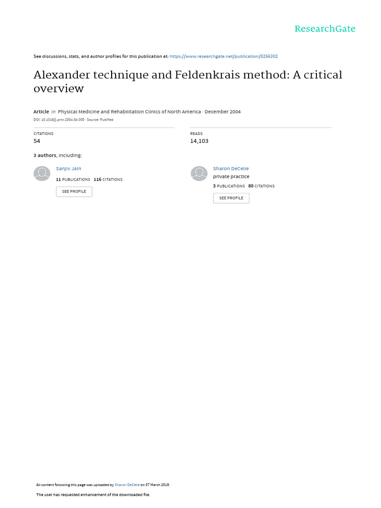 Alexander Technique vs. Feldenkrais Overview | PDF | Alexander ...