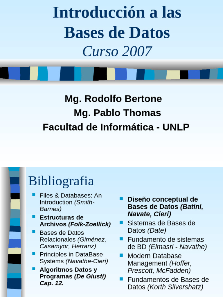 introducción a las bases de datos | PDF | Bases de datos | Archivo de ...